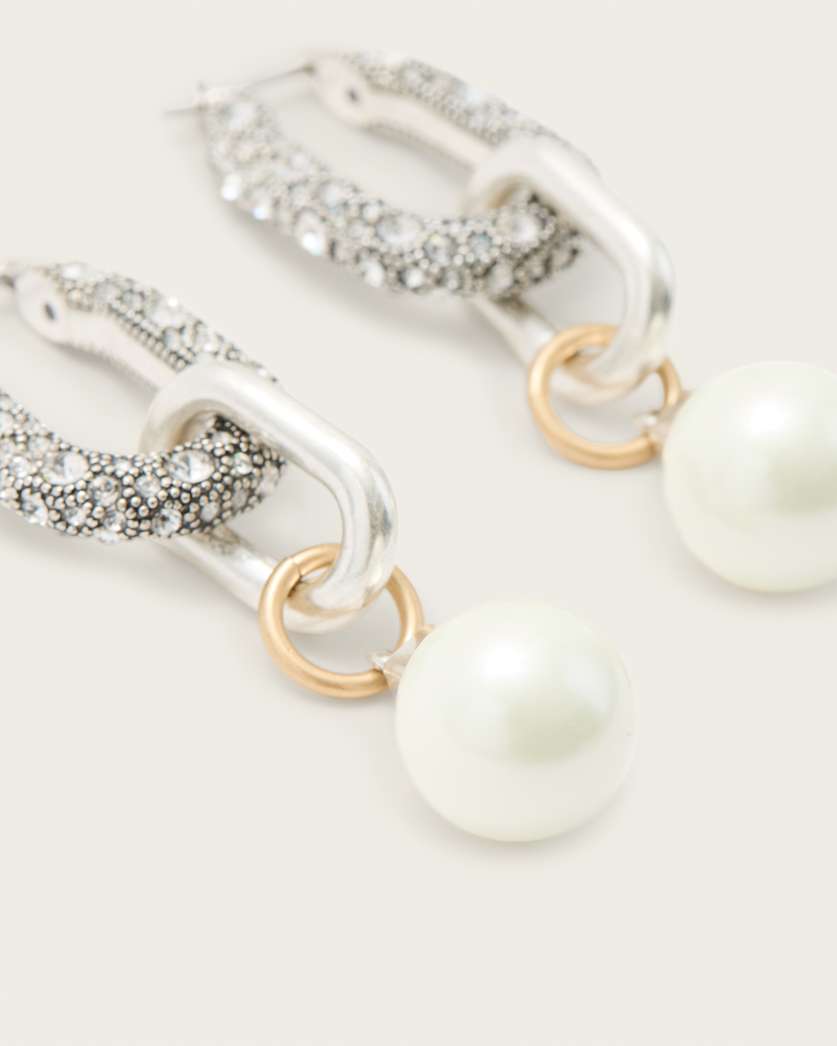 Cadence Two Tone Link Earrings WARM SILVER MIX | ALLSAINTS US